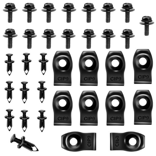 商品名:  Yumfugu 35 PCS Car Hood Protector Bolt with Washer Kit, Bumper Fender Lining Push-Pull Fastening Plug-in U-Clip Re...