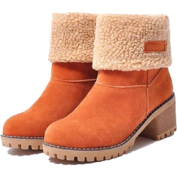 商品名:  UNniQ Dotmalls Boots Dotmalls Seniors' Chunky Heel Winter Boots Women Chunky Heel Round Toe Snow Boots Warm Plush ...