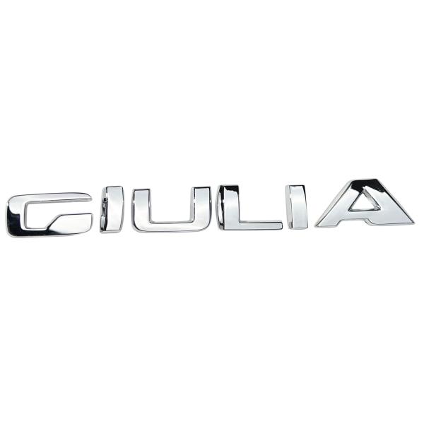 商品名:  3D Letter Metal Trunk Giulia Silver Logo, for Alfa Romeo Giulia Full Series Trunk Badge Tailgate Letter Sticker Lo...