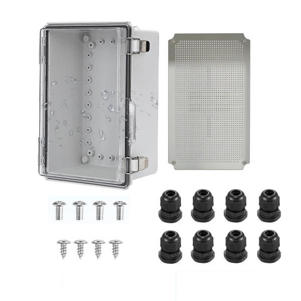 商品名:  VONVOFF Electrical Enclosure Box,Outdoor ABS Plastic Junction Box with Mounting Plate,Stainless Steel Latch,Grey C...