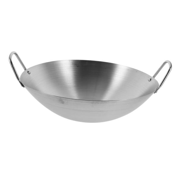 商品名:  SHOWERORO Stainless Steel Wok Carbon Steel Pow Wok Carbon Steel Frying Pan Deep Wok Pan Stainless Steel Cooking Pa...