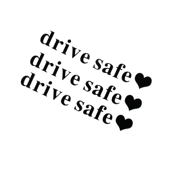 商品名: Dickno ドライブセーフ ハートミラーデカール 面白いバックミラーフロントガラス文字ステッカー かわいい反射カーデカール ガールフレンドボーイフレンド用 ユニバーサル自動車装飾アクセサリー (ブラック) Dickno 3 PC...