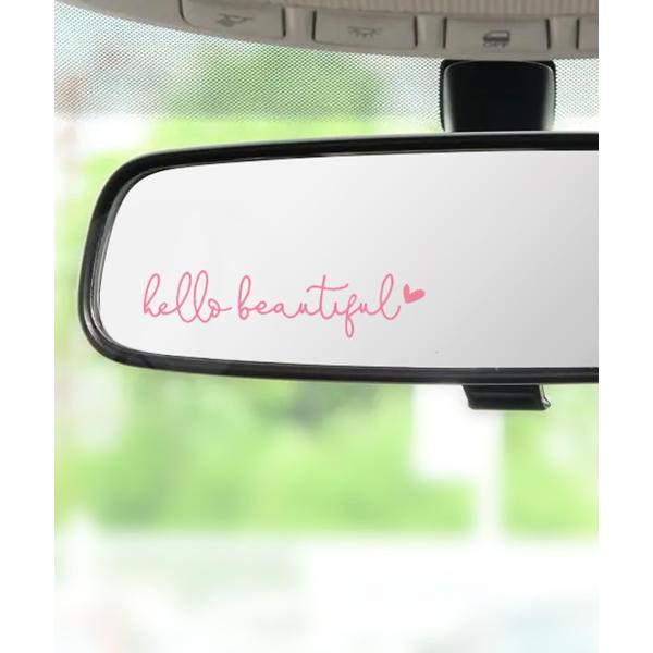 商品名: RACOONA ミラーデカール バックミラーデカール ハロービュービューミラーデカール カーアクセサリー ミラーステッカー カーウィンドウデカール バックミラーステッカー 自己肯定デカール カーデコレーション (ピンク) RACO...