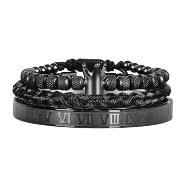 商品名:  mcrwpei To My Man - Straighten Your Crown Bracelet Gift Set, Adjustable Stainless Steel Crown Bracelets, For Boyfr...