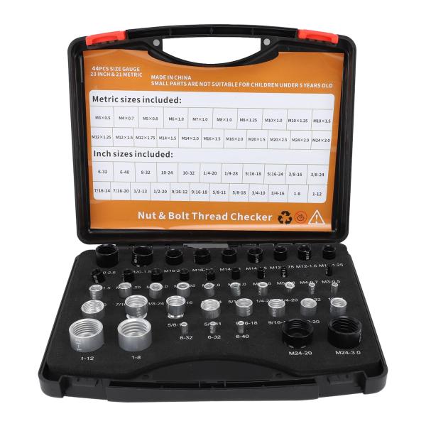 商品名: 44個 ナットとボルトスレッドチェッカー ナットとボルトスレッドゲージ ナットボルトの迅速なチェック メトリック サイズ確認 ボルトとナット識別ゲージ ナットとボルトチェッカー 44PCS Nut and Bolt Thread ...