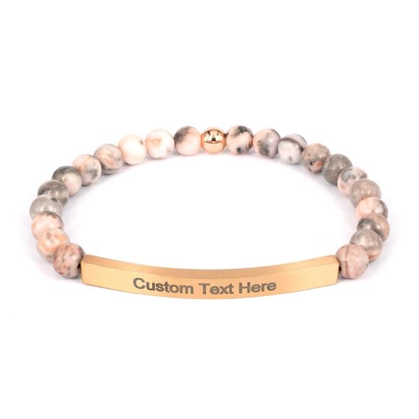 商品名:  cusurlove Personalized Bracelets for Women,18K Gold Plated Stainless Steel Bar Custom Engraved Name Message Quotes...