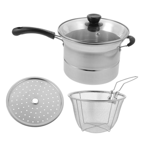 商品名:  HAKIDZEL 1 Set cooking pot stainless steel small milk pot thicken spaghetti soup steamer tempura deep frying pan c...
