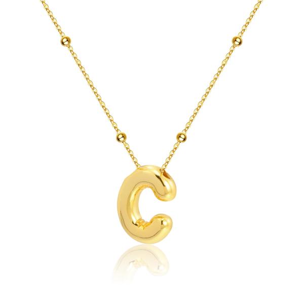 商品名: INNERDIVA レターネックレス, 真鍮, 宝石なし INNERDIVA Name Letter Alphabet C Pendant Necklaces Gold Necklaces Dainty Alphabet Pend...