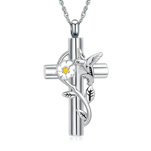 商品名: shajwo 火葬ジュエリー ハチドリ 骨壺ネックレス レディース メンズ 記念品 メモリアル遺灰ペンダントネックレス, ステンレス鋼, 宝石なし shajwo Cremation Jewelry Hummingbird Croo...