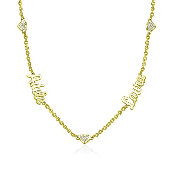 商品名:  LWXIE Personalized Diamond Heart Name Necklace 925 Sterling Silver Custom Name Plate Necklace - One, Two, Three or...