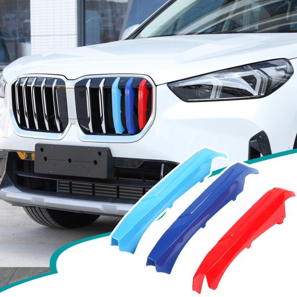 商品名:  Hudiriy M-Colored Tri Grille Insert Trim Strips Compatible with BMW X1 U11 iX1 2023 + Three-color grille Center Ki...