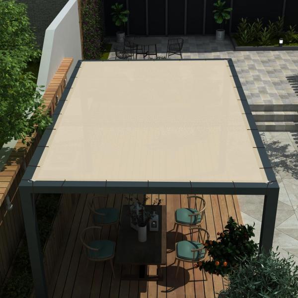 商品名: ECOOPTS 16フィート x 27フィート 防水 サンシェード セイル 長方形 ストレートエッジ キャノピーカバー グロメット付き UVブロック 屋外パティオ パーゴラ 裏庭用 (ベージュ) ECOOPTS 16' x 27'...