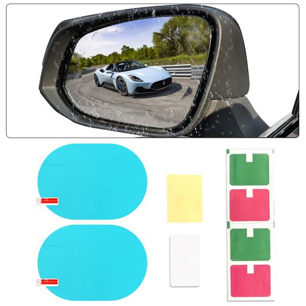 商品名:  2PCS Car Rearview Mirror Film,HD Transparent Rainproof Film with Cleaning Kits for Safe Driving,Universal Automoti...