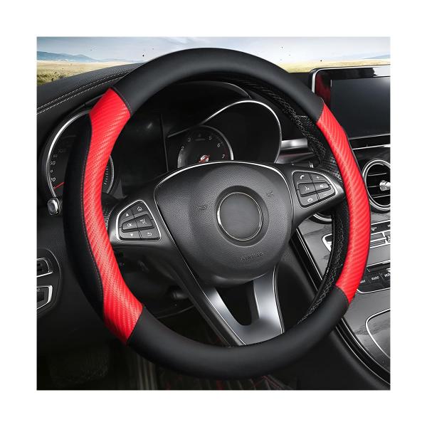 商品名:  AUCELI Car Steering Wheel Cover, Universal Leather Auto Steering Wheel Protector, Carbon Fiber Anti-Slip Auto Inte...