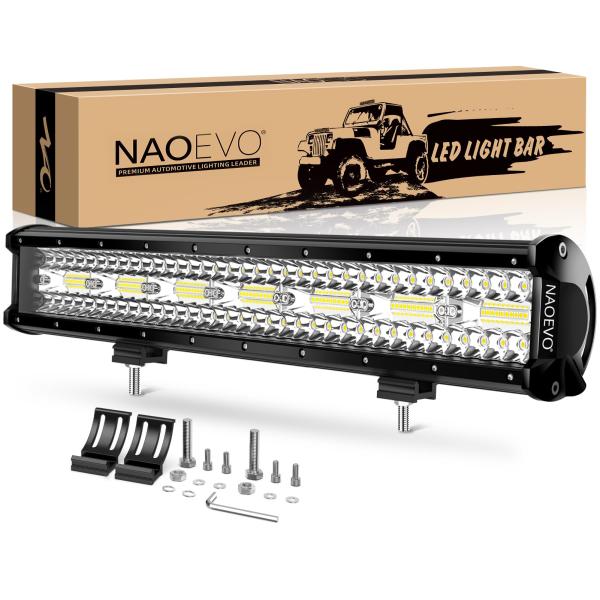 商品名:  NAOEVO 20 Inch LED Light Bar, LED Fog/Offroad/Driving Lights LED Bars, 42000LM Spot Flood Combo LED Work Lights fo...