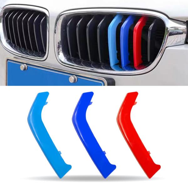商品名:  BEYPOVK 3PCS Car Grille Insert Trims, Automotive Grill Mesh M-Colored Trim Strips, ABS Snap-on Front Mid-grid Gril...