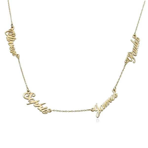 商品名:  Oak&amp;Luna - Personalized Heritage Diamond Multiple Name Necklace in Sterling Silver, Gold &amp; Rose Gold Plati...