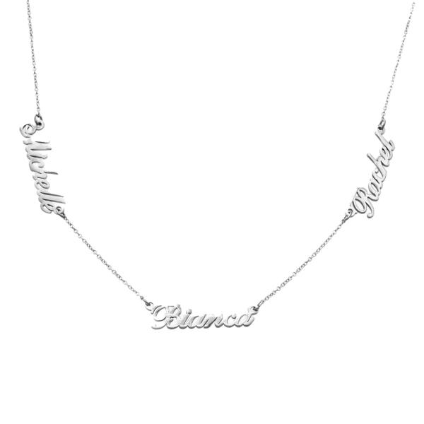 商品名:  Oak&amp;Luna - Personalized Heritage Diamond Multiple Name Necklace in Sterling Silver, Gold &amp; Rose Gold Plati...