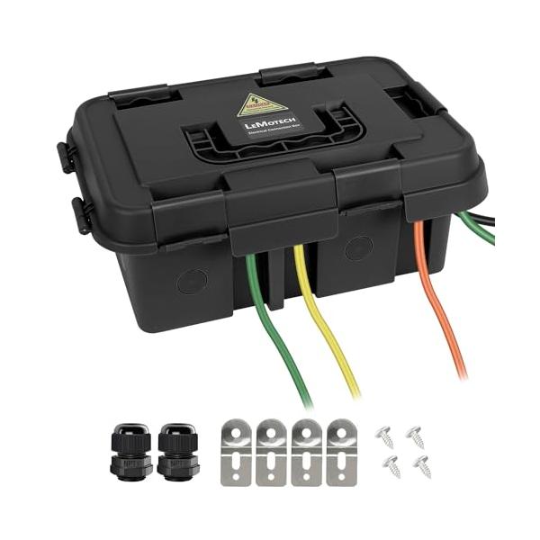 商品名:  LeMotech Outdoor Electrical Box, IP55 Waterproof Connection Box with Handle, Extension Cord Cover w/8 Cable Seal E...