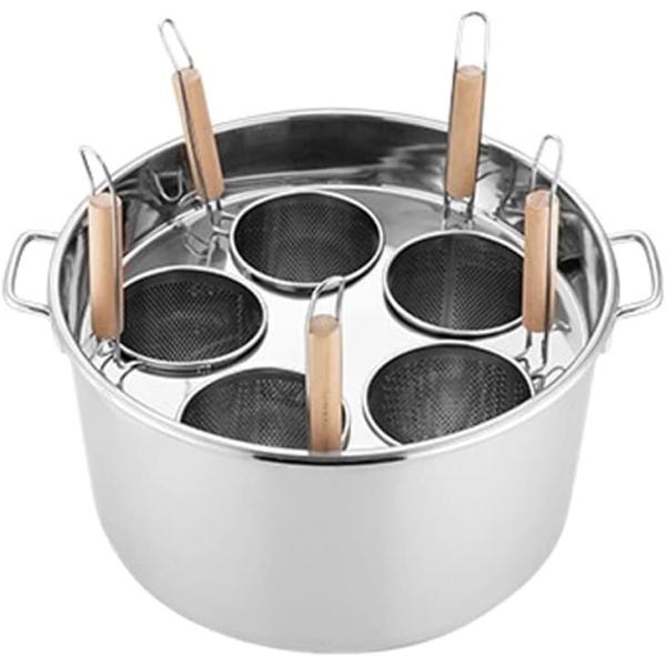 商品名:  Pasta Pots Stainless Steel Pasta Pot Set - 5 Holes Cooker Insert Strainer Basket - Cookware For Home Kitchen, Rest...