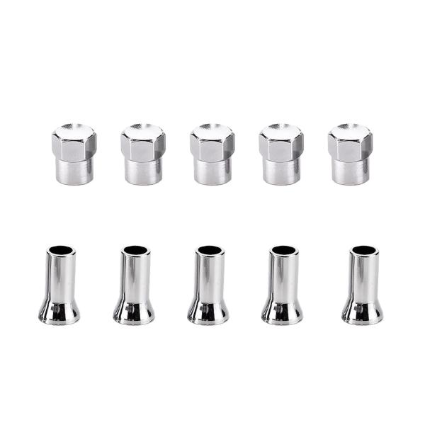 商品名:  Dickno 5 Sets TR414AC Valve Stem Cover, Chrome Plated Tire Valve Stem Sleeve and Cap Dress Up Kit, Leakproof Car W...
