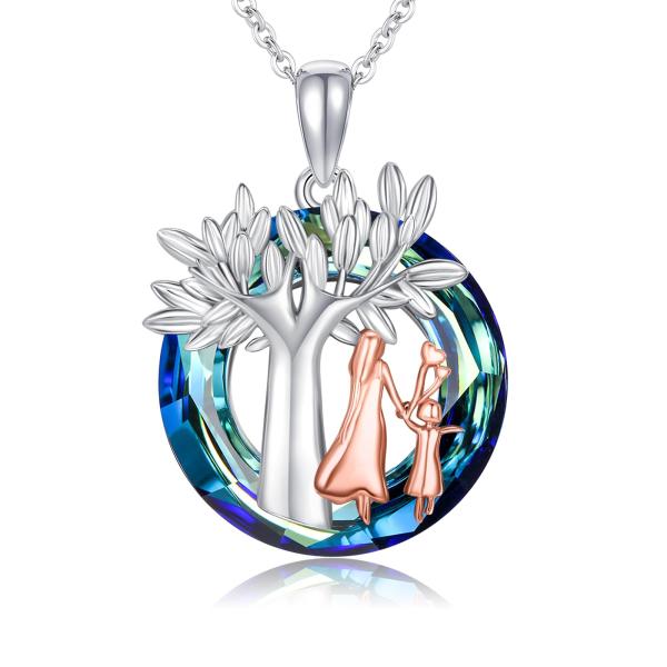 商品名: Tree of Life ネックレス 925スターリングシルバー クリスタルツリーペンダント ライフツリーペンダント ジュエリー クリスタルツリーオブライフネックレス クリスマス 母の日のギフト お母さんや姉妹へのギフト, スター...