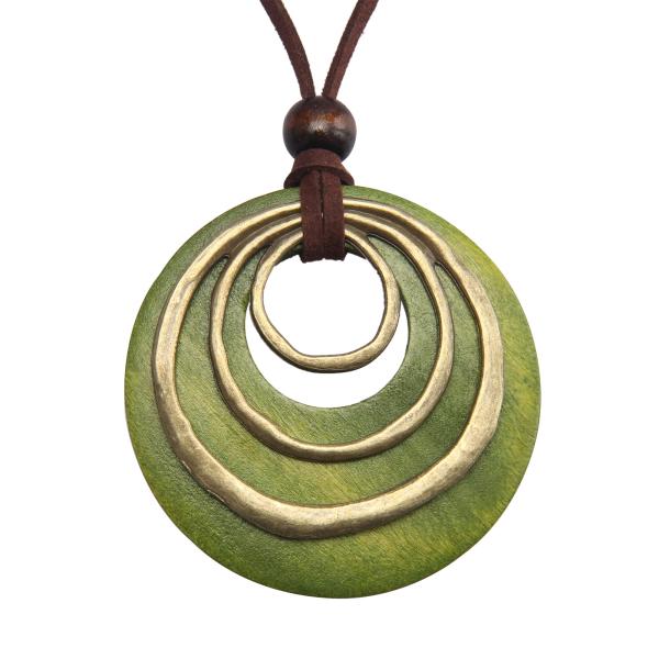 商品名:  Bjesinmo Bohemian Necklaces for Women Wooden Necklaces Large Pendant Necklace Sweater Necklaces for Women Trendy V...