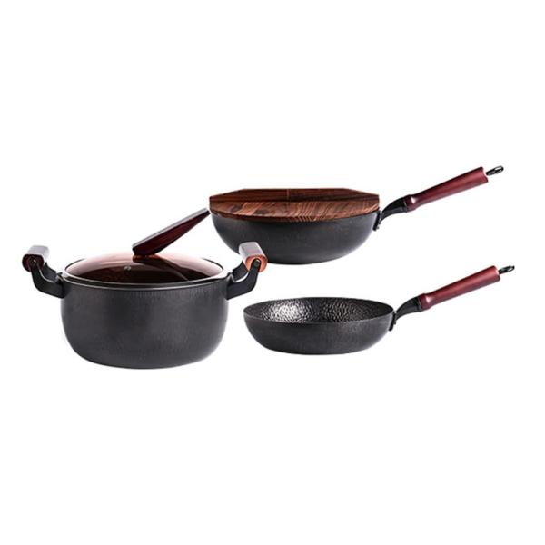 商品名:  DARBUT Cook Cookware Set Heavy Duty Non-Stick Iron Chinese Woks and Stir Fry Nonstick Pans Set with Lid Cooking Pa...