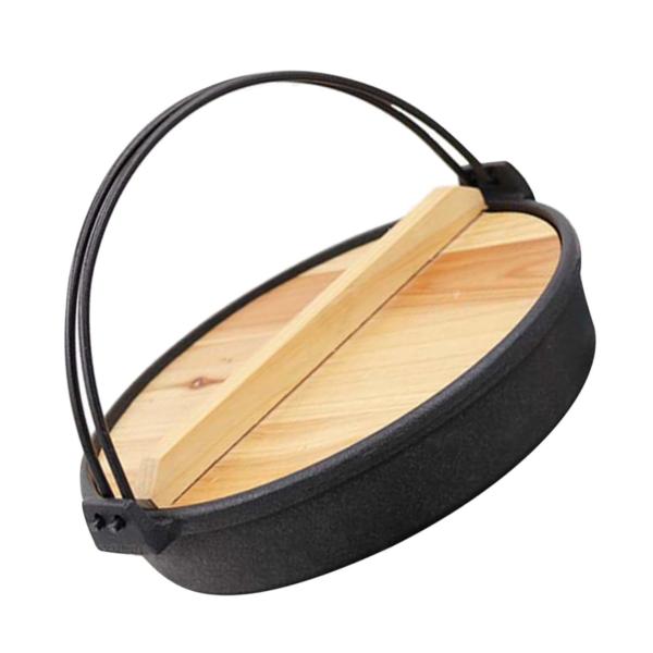 商品名:  LABRIMP 1 Set Iron Sukiyaki Pan Serving Shabu Pot Iron Pots for Shabu Pot with Lid Sukiyaki Nabe Pot Japanese Pan ...