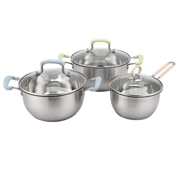 商品名:  SHAWLA Cookware Cookware Set Kitchen Stainless Steel Soup Pot Saucepan Induction Safe Thickened Saucepan with Glas...