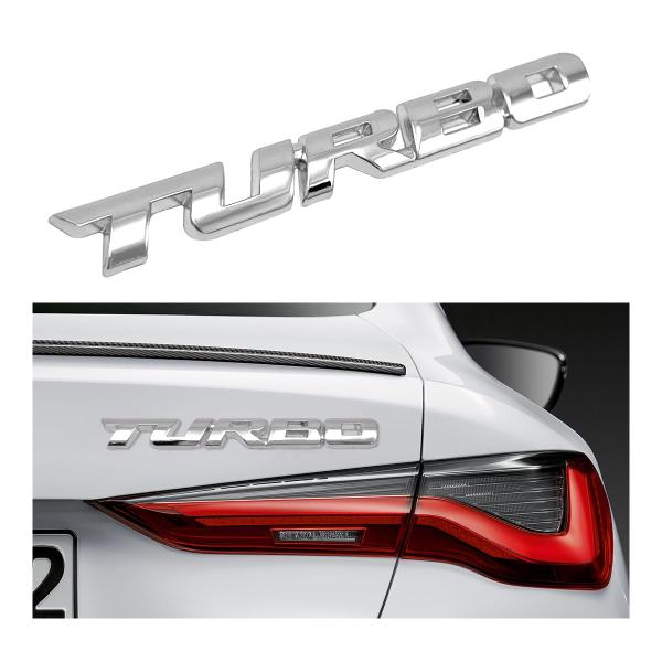 商品名:  Dickno 2PCS Turbo Car Emblem Decal, 3D Metal Fender Logo Badge Sticker, Zinc Alloy Auto Front Hood Side Body Emble...