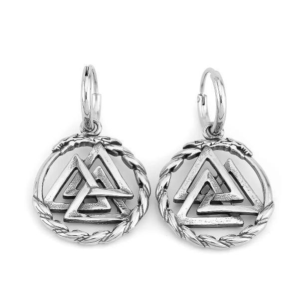 商品名:  Stainless Steel Viking Valknut Drop Earrings for Men Women Punk Fashion Nordic Amulet Jewelryブランド: MOLOGO商品サイズ: Me...