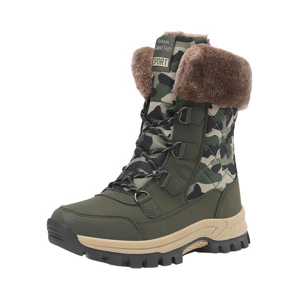 商品名:  NEBZCIV Ladies Boots Fall/Winter Snow Boots for Women Outdoor Camouflage Mid Calf Combat Boots Plush Thick Soled H...