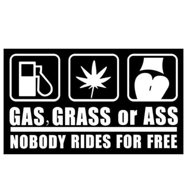 商品名:  Gas Grass or Ass Stickers for Cars, Nobody Rides for Free Car Vinyl Decal Sticker, Funny Wall Sticker, Car Bumper ...