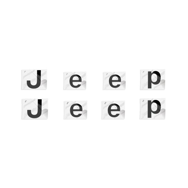 商品名:  Reflective Concepts 2022-2024 Jeep Grand Cherokee (2-Row) Hood and Liftgate Jeep Emblem Overlay Decal Stickers - (...