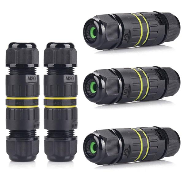 商品名:  QOFOWIN IP68 Waterproof 2 Way 4 Pin Junction Box Electrical Cable Connector,5 Pack 24A 400V M20 Wire Range(5-9mm) ...