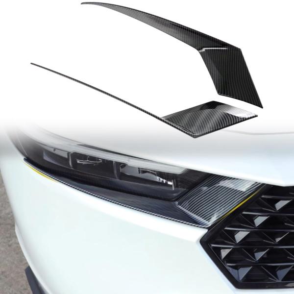 商品名:  for Honda Accord 2023 2024 Exterior Front Head Light Lamp Eyebrow Cover Trim Car Accessories 2pcs (Carbon Fiber Bl...