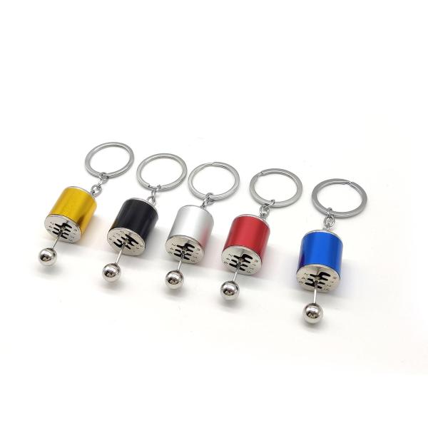 商品名: Flylin カーシフターキーリング 5個 6速マニュアルトランスミッション キーチェーンリング キーチェーン シフターギアキーチェーン 5色 自動車部品モデル ギアボックス キーチェーン 車のキーアクセサリー, シルバー, Sm...