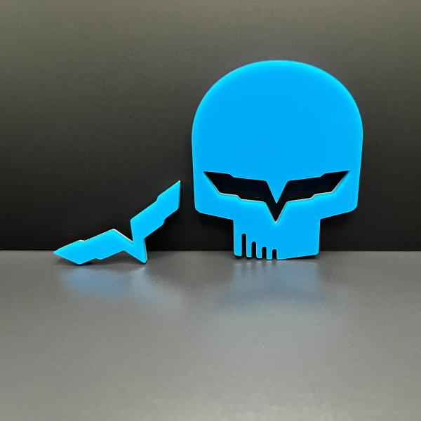 商品名:  One Jake Skull fits Chevy Corvette Racing Emblems Badges Vette C6 C6R (Light Blue)ブランド: Factotum MotorSports高さ: 2....