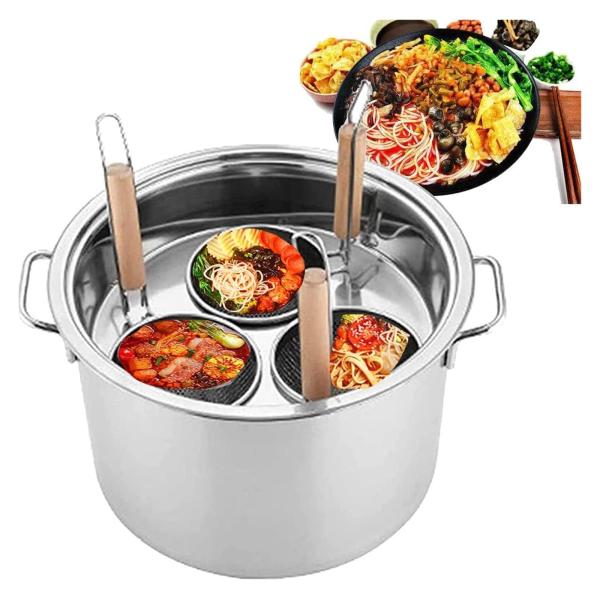 商品名:  SwePer Pasta Pots 3/4/5 Holes Pasta Cooker Insert Set, Stainless Steel Pasta Pot And Insert Strainer Basket Cookwa...