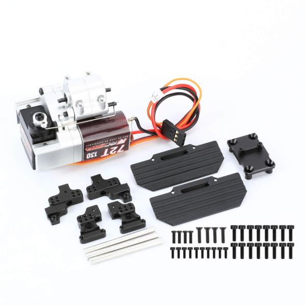 商品名: RCAWD デュアルスピードシフト SCX24 72T 130 RCモーター&amp;10%トルクアップグレードセンターギアボックスギアセット&amp;ショックタワーマウント&amp;スライドペダル Bronco C10 Dead...