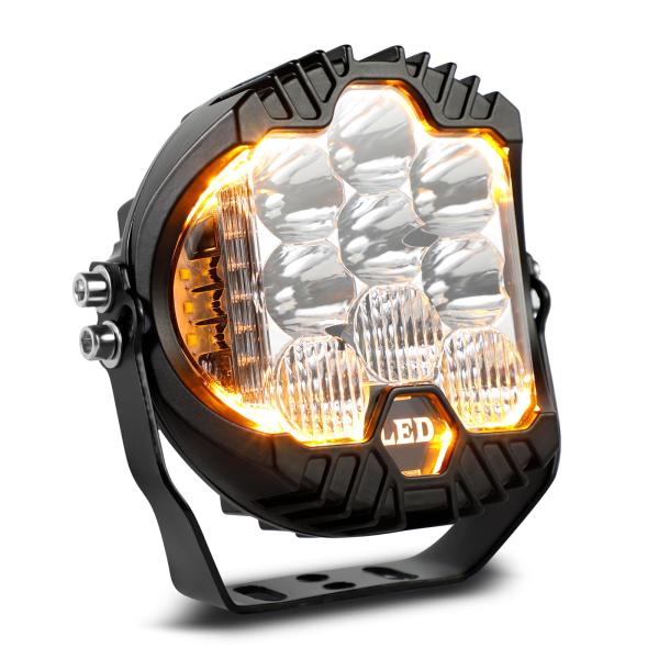 商品名:  VI9000 LED Pod Lights 5 inch Round LED Offroad Lights Amber Yellow DRL White Spotlight, Led Fog Lights for Truck D...