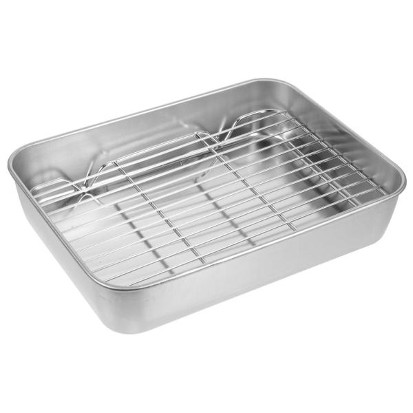 商品名:  Zerodeko 1 Set Grill Pan with Grid Stainless Steel Baking Pan Baking Plate for Home Bandejas Para Comida Stainless...