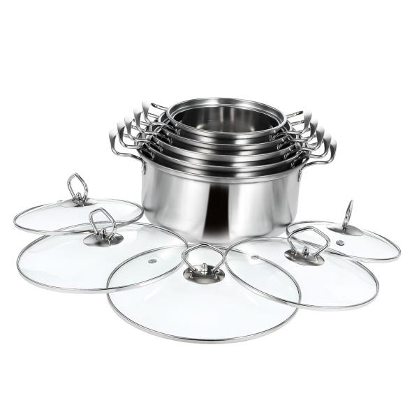 商品名:  CIYODO Cookware 5 Sets Kitchen Supply Milk Pots Stainless Steel Pot With Lid Metal cooking pot Large Pot cooking u...