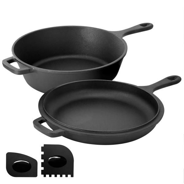 商品名:  Megachef 10.5 Inch 2-in-1 Pre-Seasoned Cast Iron Skillet and Fry Pan Setブランド: Megachef商品サイズ: 10.5 Inch高さ: 11.43cm横...
