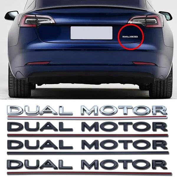 商品名:  Compatible with Tesla Model 3 Y X S, 3D Car Sticker Dual Motor Letters Nameplate Auto Tail Box Logos Decal Car Sty...