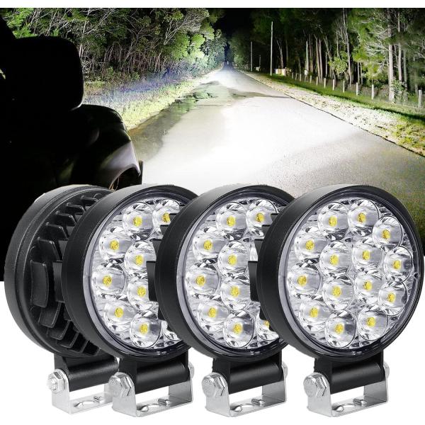 商品名:  EJ's SUPER CAR LED Pods Light Bar 4Pcs 3.3" 42W 4200LM DC9-30V Round Flood Light Off Road Lights Fog Lights Drivin...