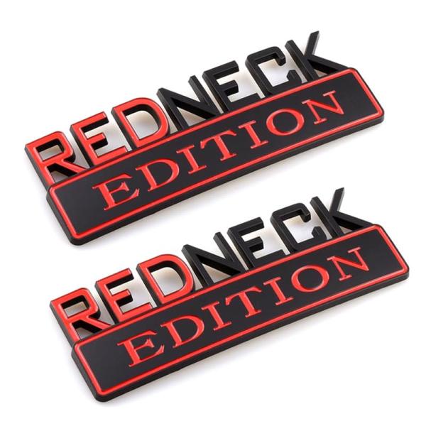 商品名:  2PCS New 3D Redneck Edition Car Exterior Badge for Fender Rear Trunk Emblem Decal with Adhesive Sticker 17.2x6.3cm...