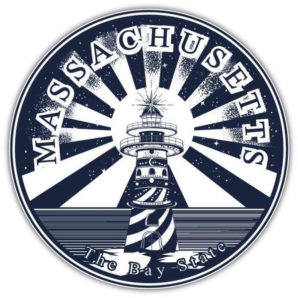 商品名:  Massachusetts USA State Vintage Emblem Sticker - Durable Adhesive UV-Resistant Waterproof Vinyl Decal for Car Bump...