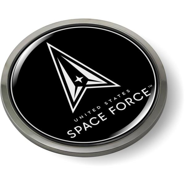 商品名:  [Officially Licensed Product] - U.S. Space Force Logo 3D Domed CAR Emblem Badge Sticker Chrome Metal Round Bezelブラ...